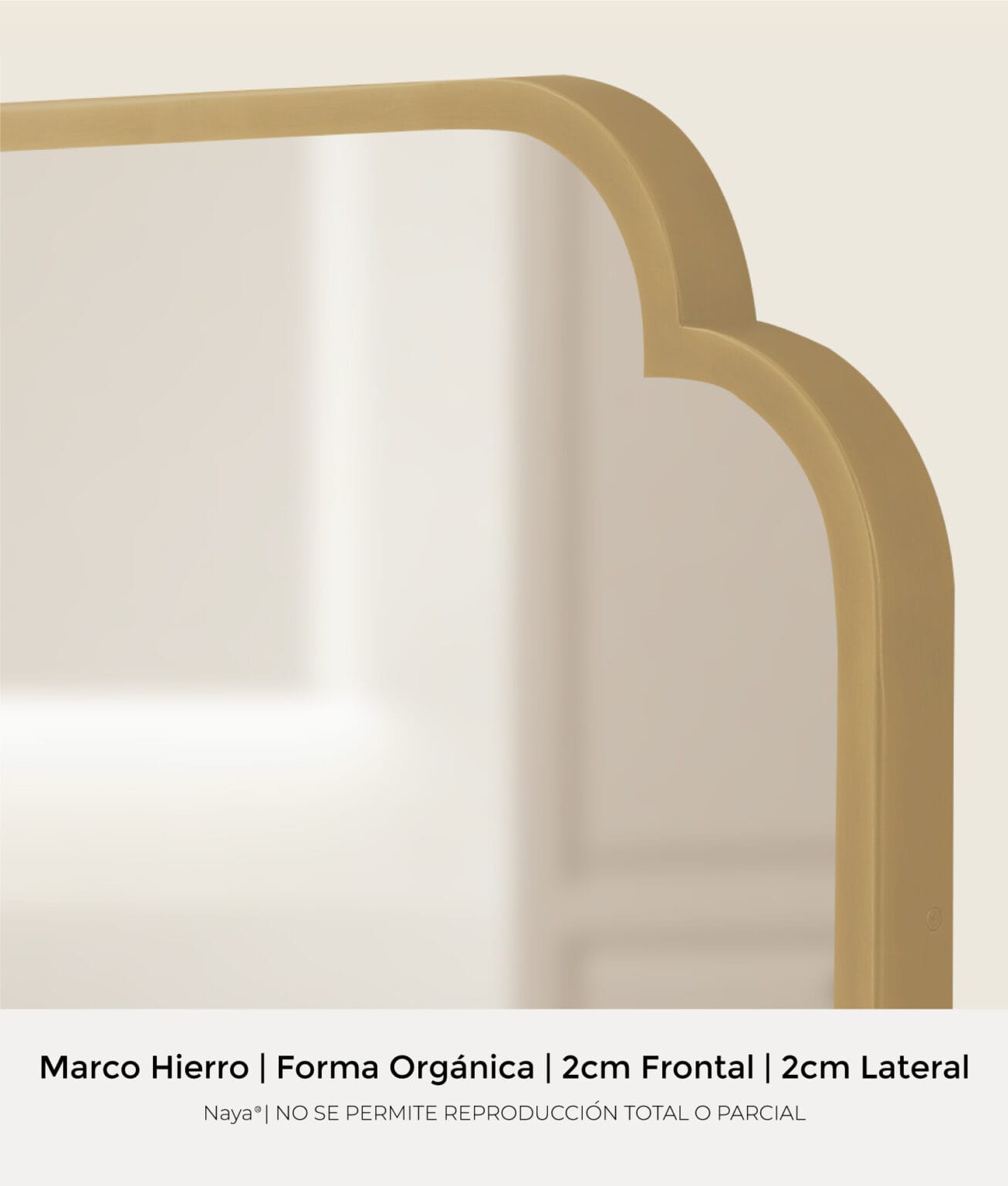 Naya Espejos® | Marco De Hierro Dorado Champagne Naya Forma Orgánica