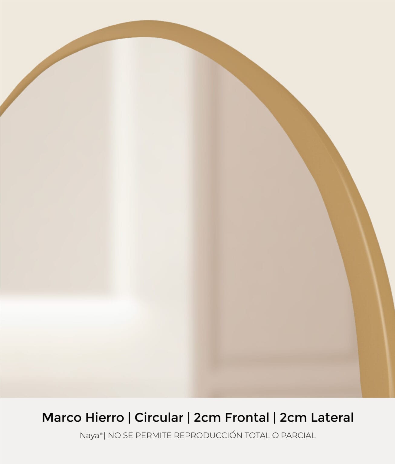 Naya Espejos® | Marco De Hierro Dorado Champagne Naya Circular